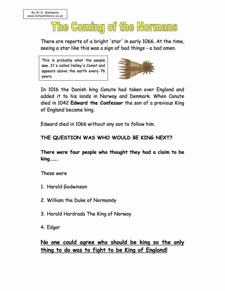 Norman Conquest Worksheets | KS3 & KS4 Lesson Resources
